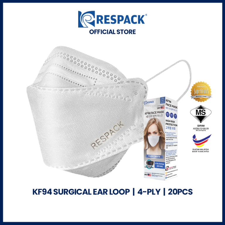 KF94 Face Mask (Furry White) – PackXpress by RESPACK