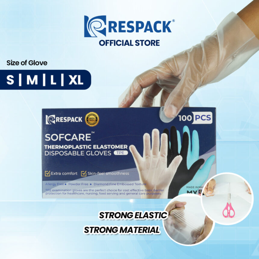 Thermoplastic Elastomer (TPE) Disposable Gloves – Clear – PackXpress by ...