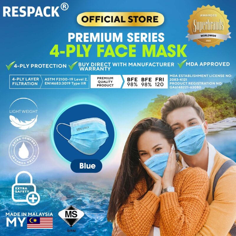 Professional Disposable 4-Ply Surgical Mask (Blue) – PackXpress by RESPACK