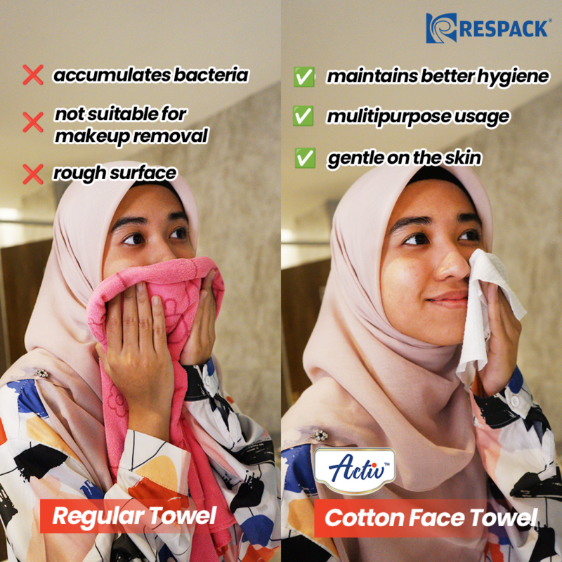 [FREE COTTON FACE TOWEL 15’S] Activ™ Cotton Face Towel (60pcs/pack ...